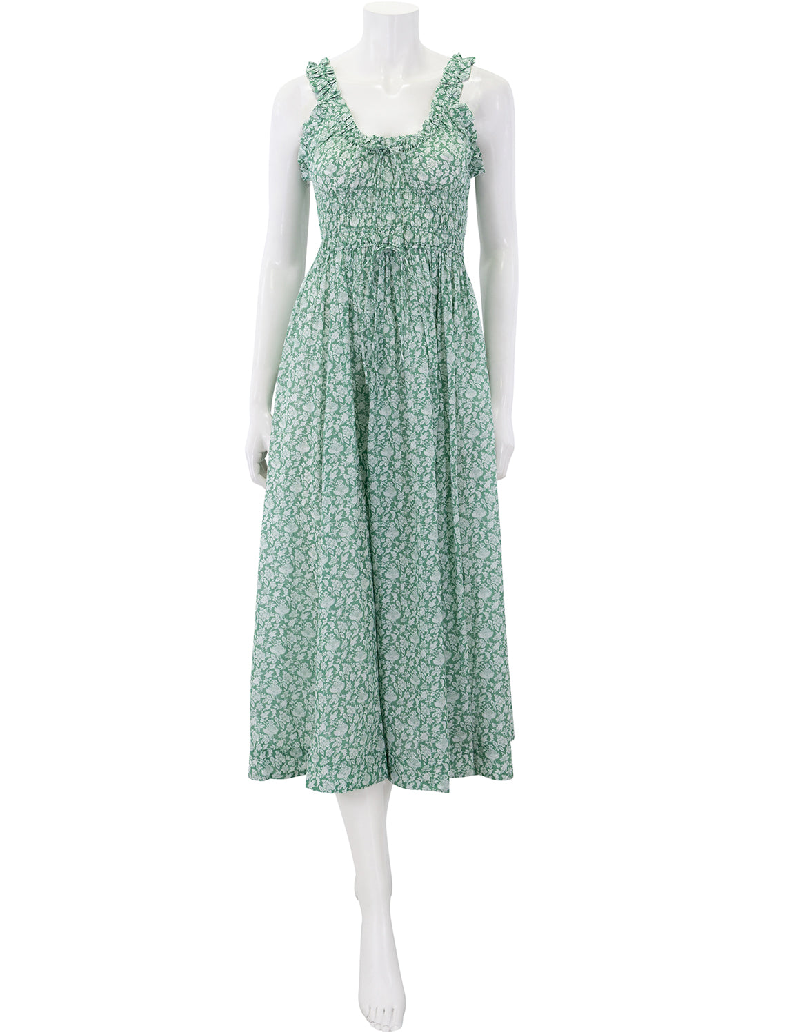 emmaretta dress in peridot tea floral – Twigs