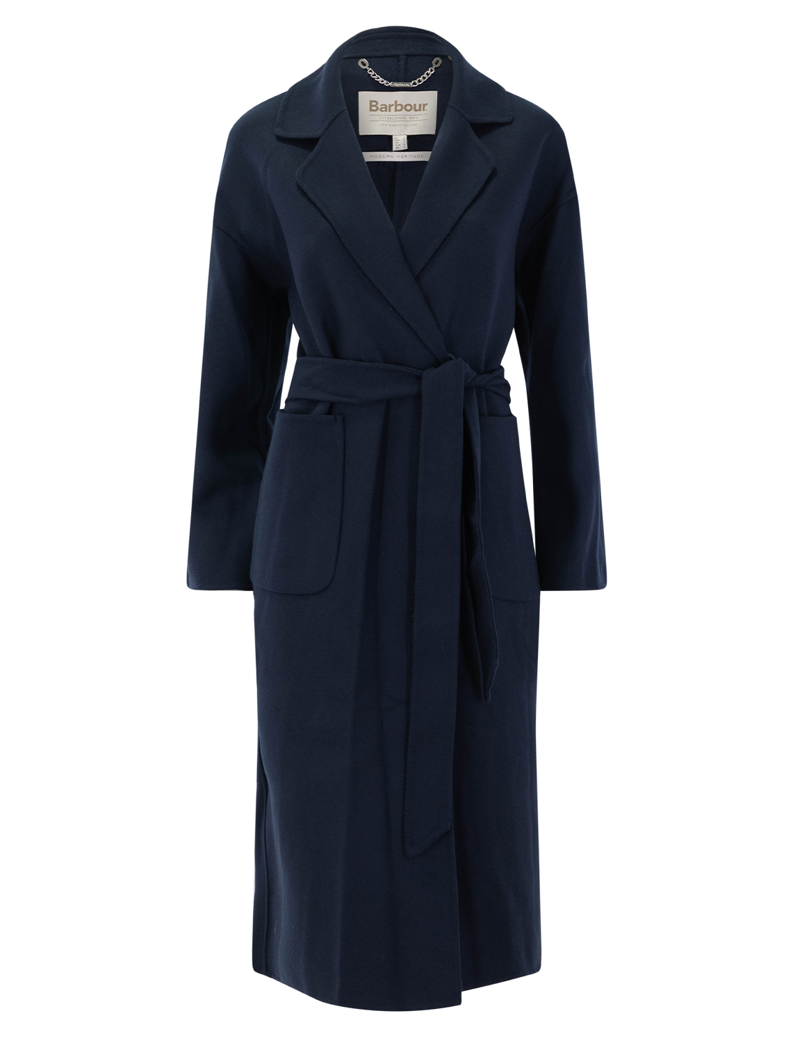 rachel wool wrap coat in navy – Twigs