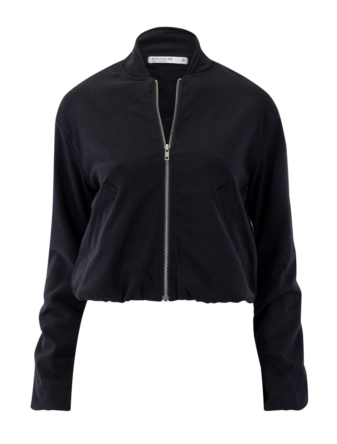 luxe ponte bomber jacket in black – Twigs