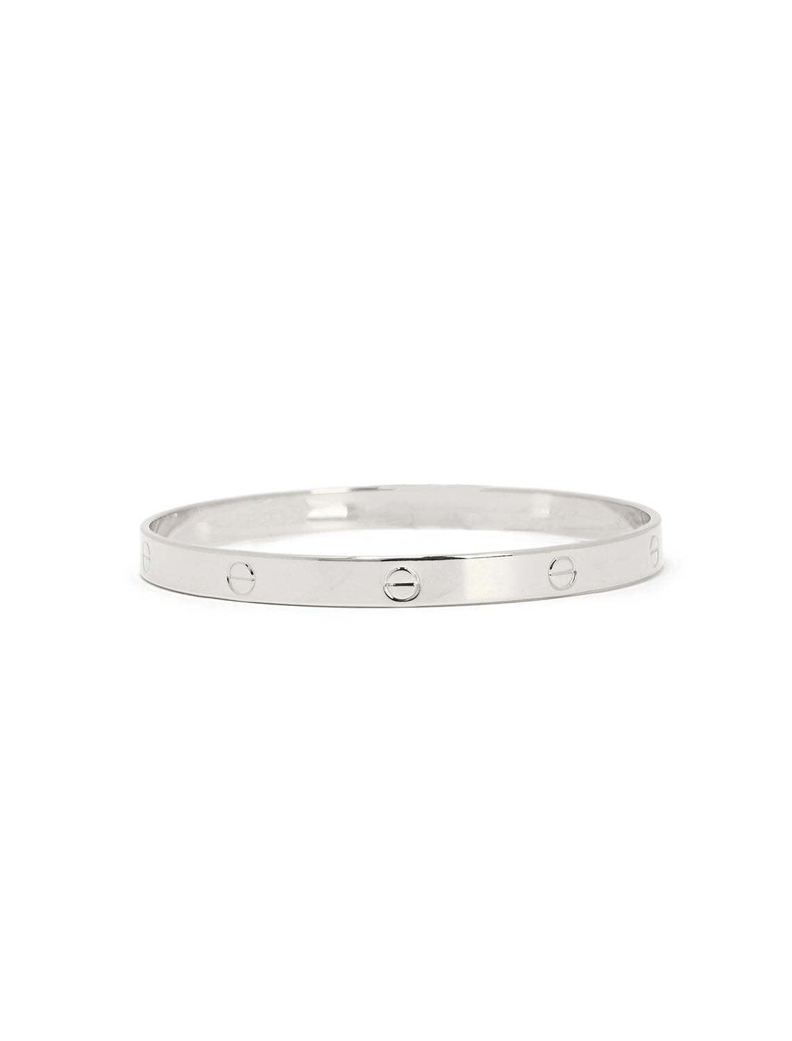 silver bangle with screw accents – Twigs